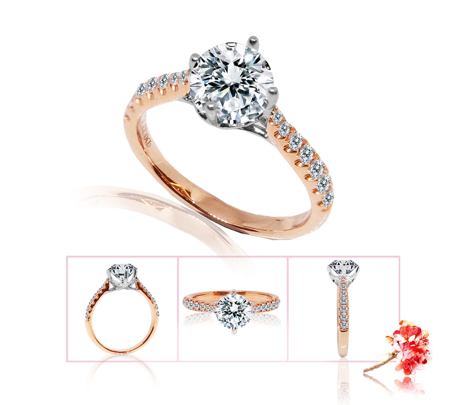 Classic Rose Gold Diamond Ring Setting - eClarity | Diamonds and ...